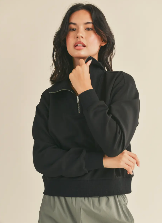 Just Enough Half Zip Pullover – Black Cedar LLC